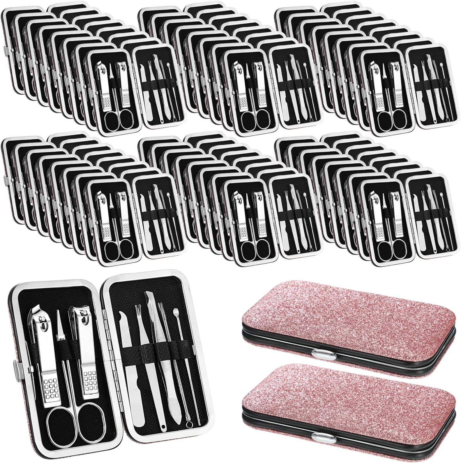 Amazon.com : Geosar 50 Set Travel Manicure Kit Nail Clippers Pedicure ...