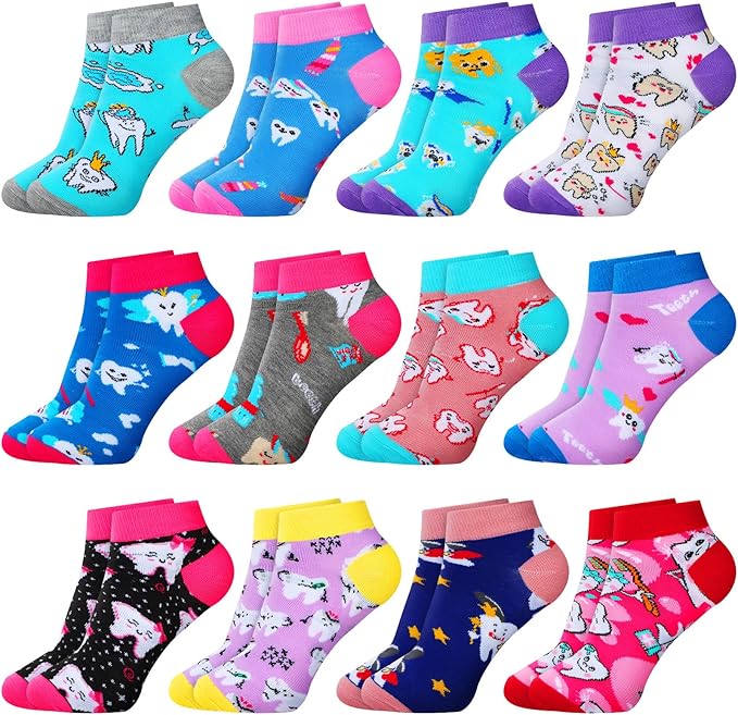 Amazon.com: Mepase 12 Pairs Women Teeth Socks Dentist Socks Dental ...