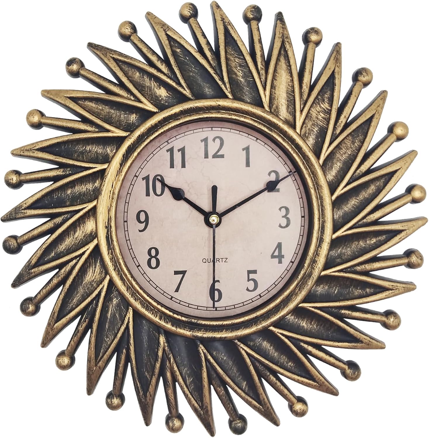 SENYURI Sunburst Clock, Small Retro Wall Clocks Battery Operated, 10 ...