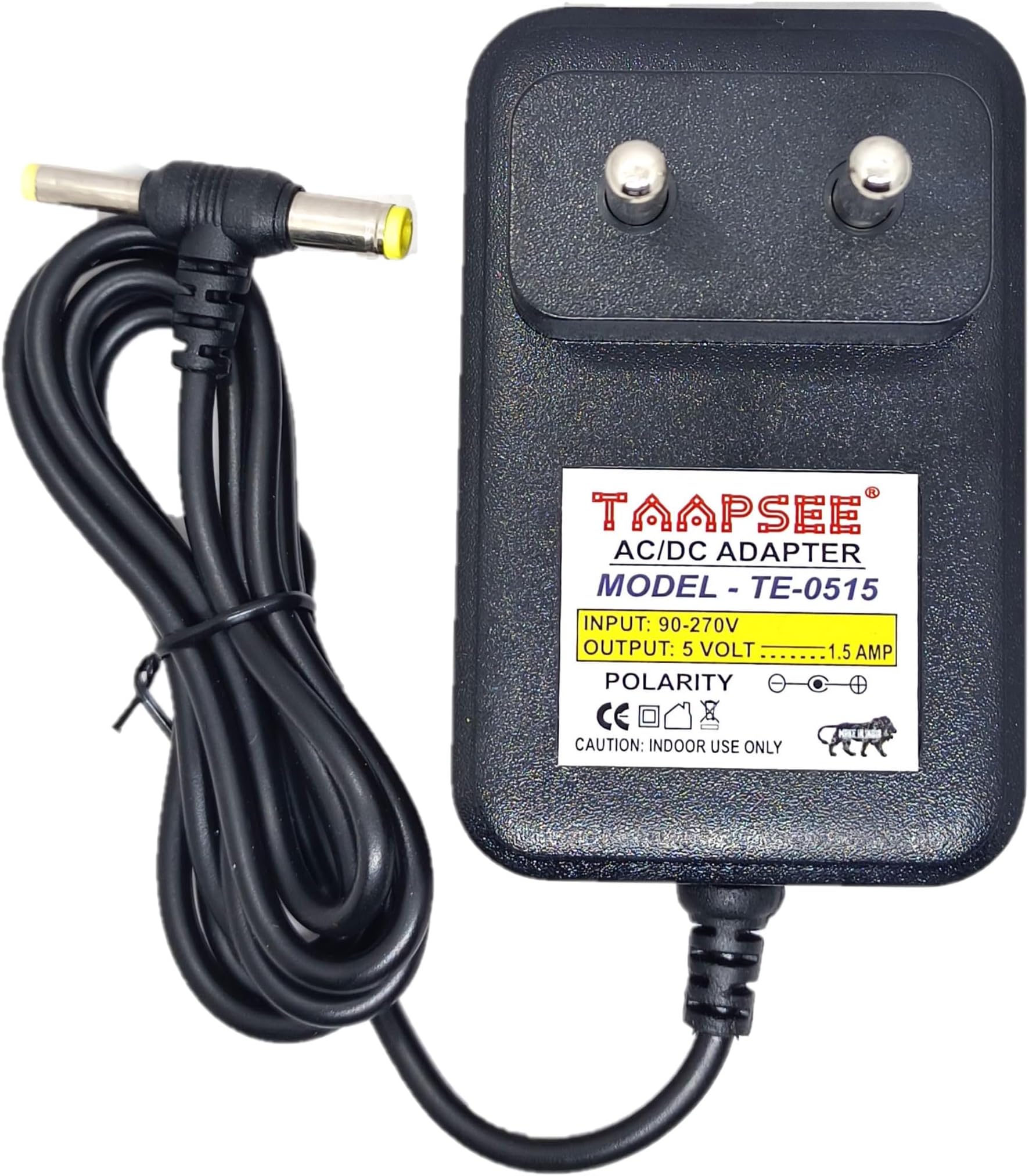 Taapsee 5V 1.5A Power Supply 100-240V AC to DC 5Volt 1.5Amp 1500mA ...