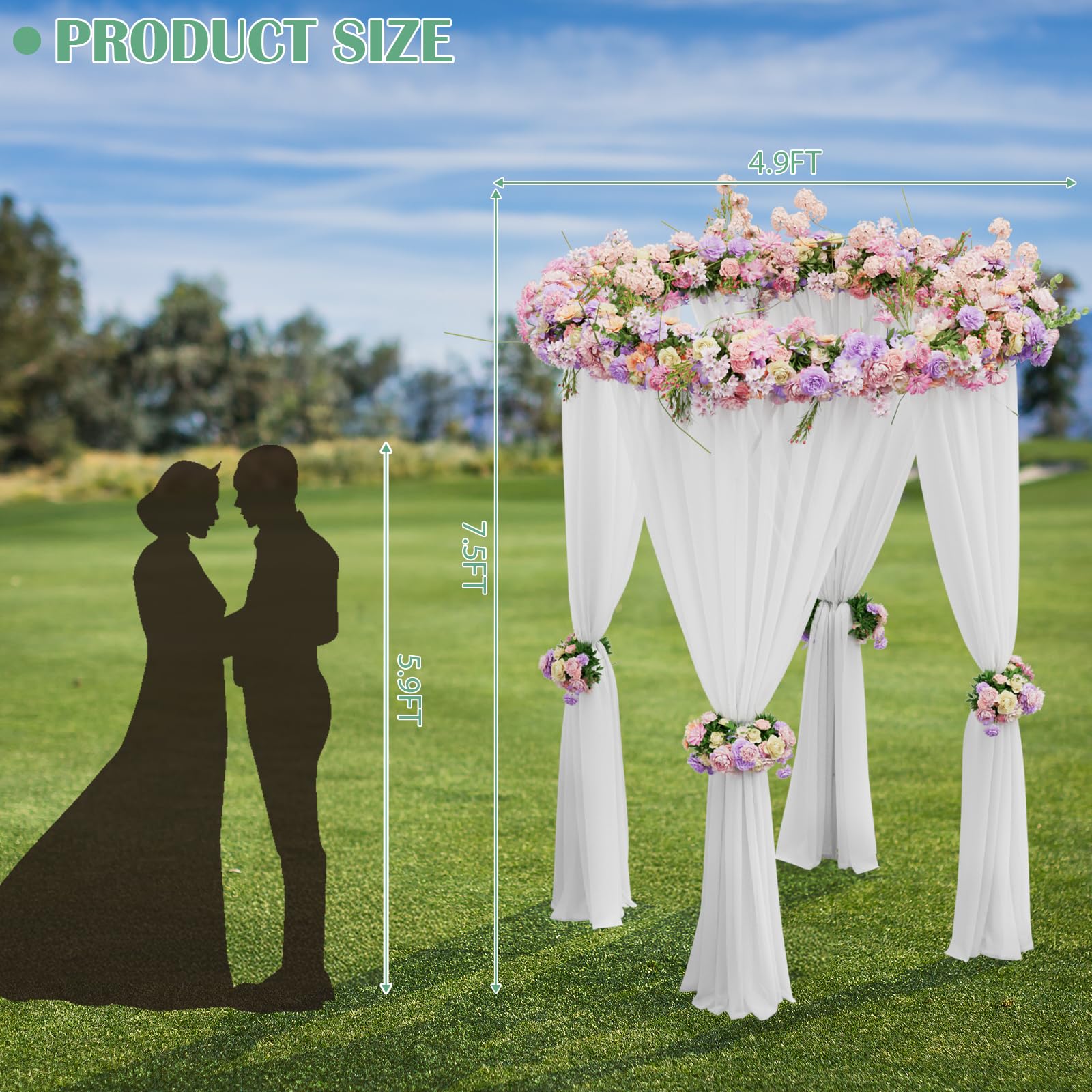 Balloon Arch Stand Metal Wedding Arch Backdrop Stand, 6.5Ft Half Moon ...