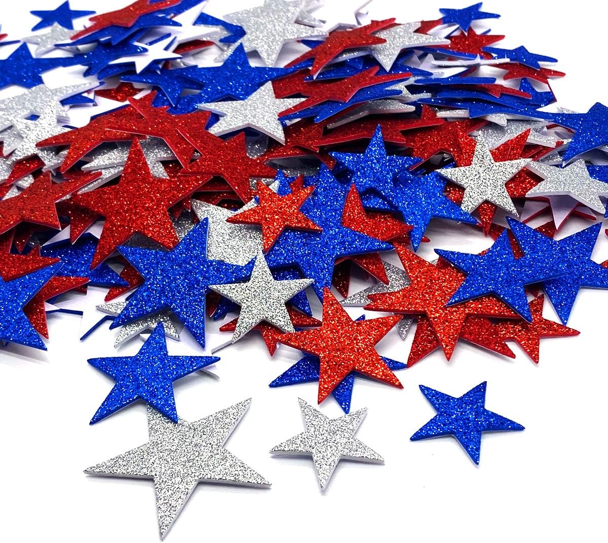 Amazon.com: Tongcloud Patriotic Glitter Star Foam Stickers - 150pcs ...