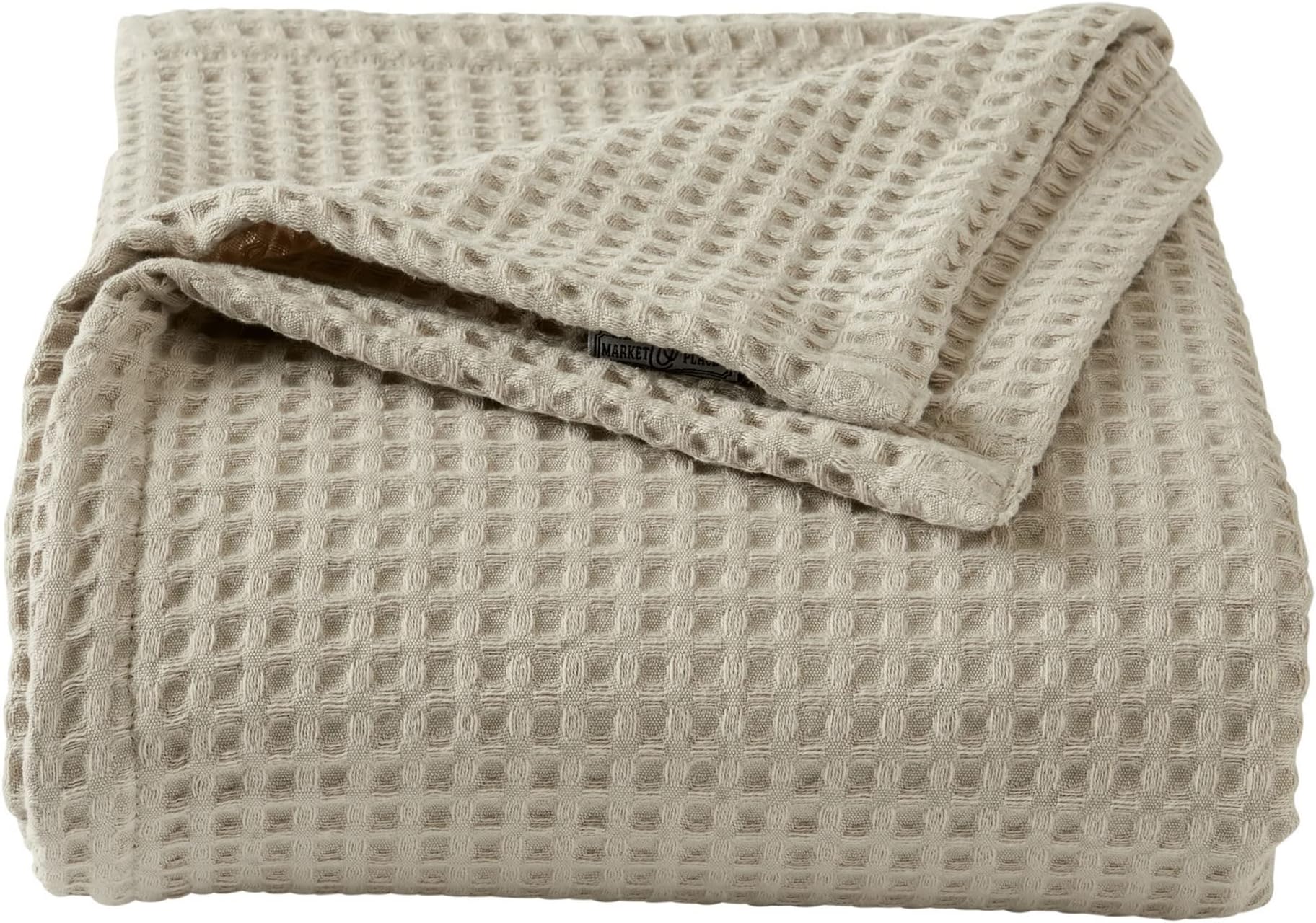 Amazon.com: 100% Cotton Waffle Weave Bed Blanket | Soft, Breathable ...