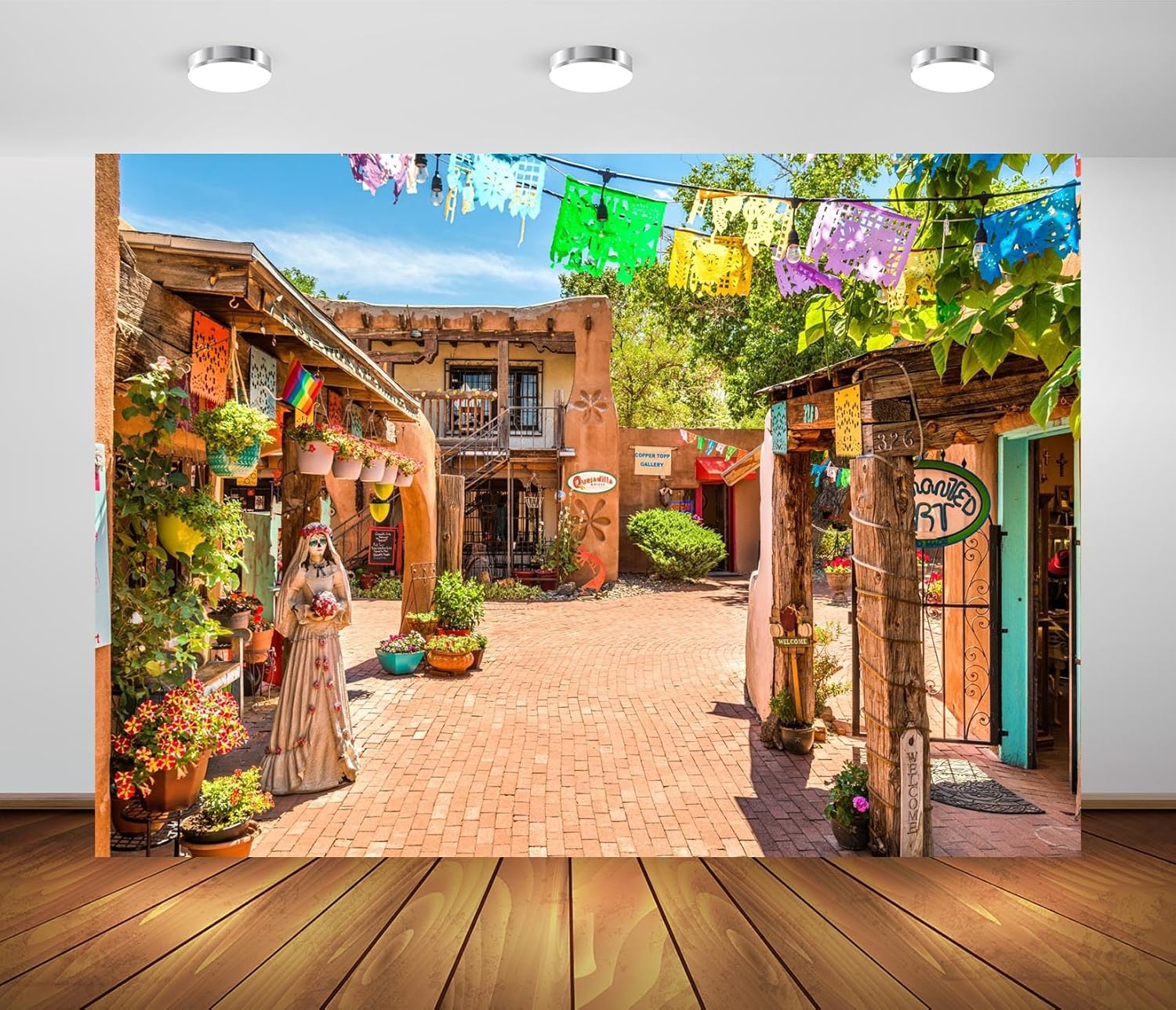 Amazon.com : BELECO 9x6ft Fabric New Mexico Old Town Street Backdrop ...