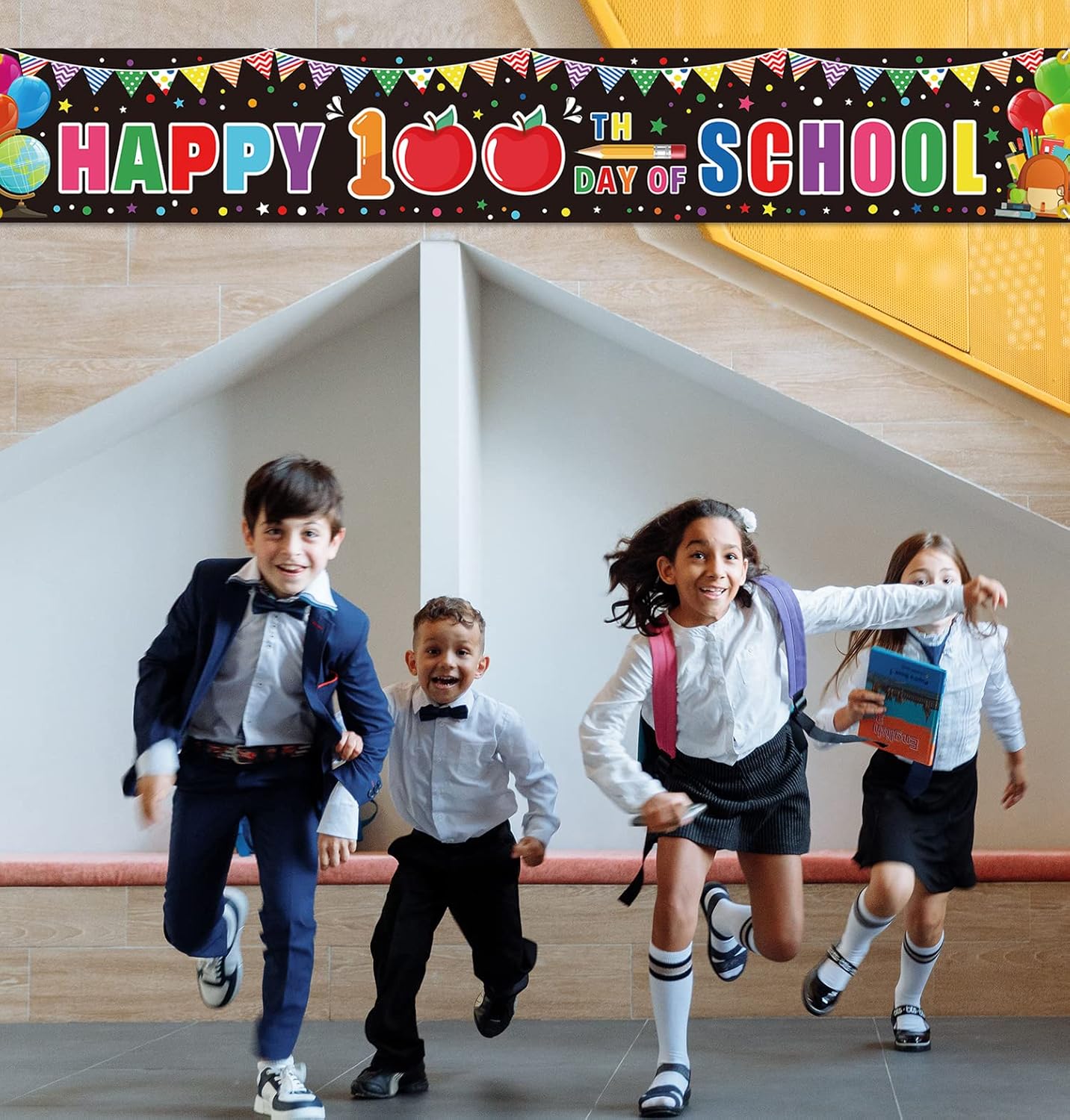 PTFNY Cartel de 100 días de escuela decoración colgante de feliz 100 ...