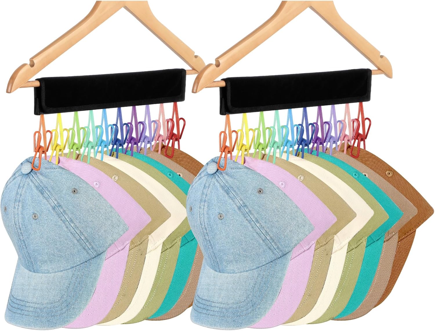 Amazon.com: 2 Pack Hat Organizer for Baseball Caps, Hat Rack for Hanger ...