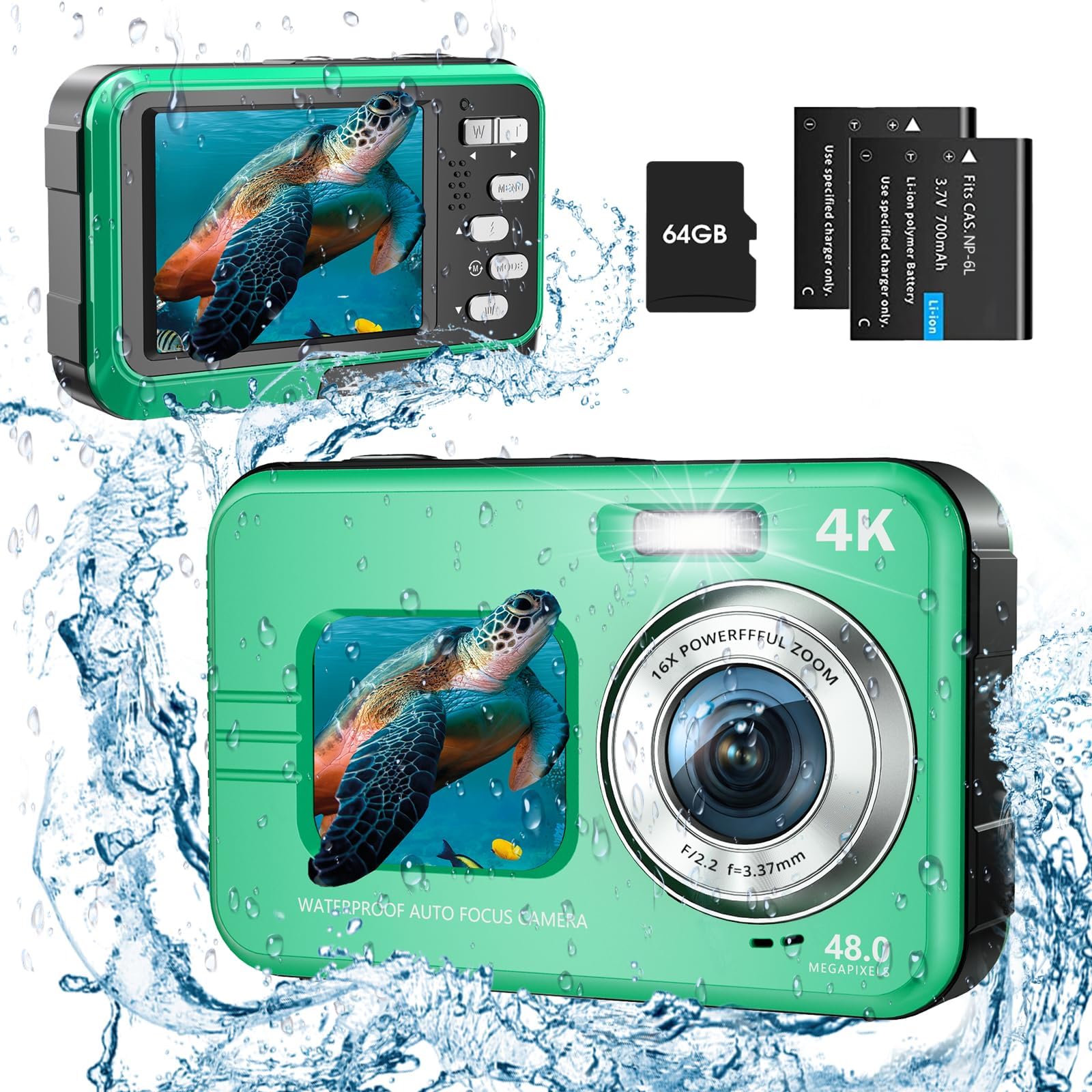 Amazon.com : 4K Waterproof Camera Underwater Camera 64GB Card Included ...