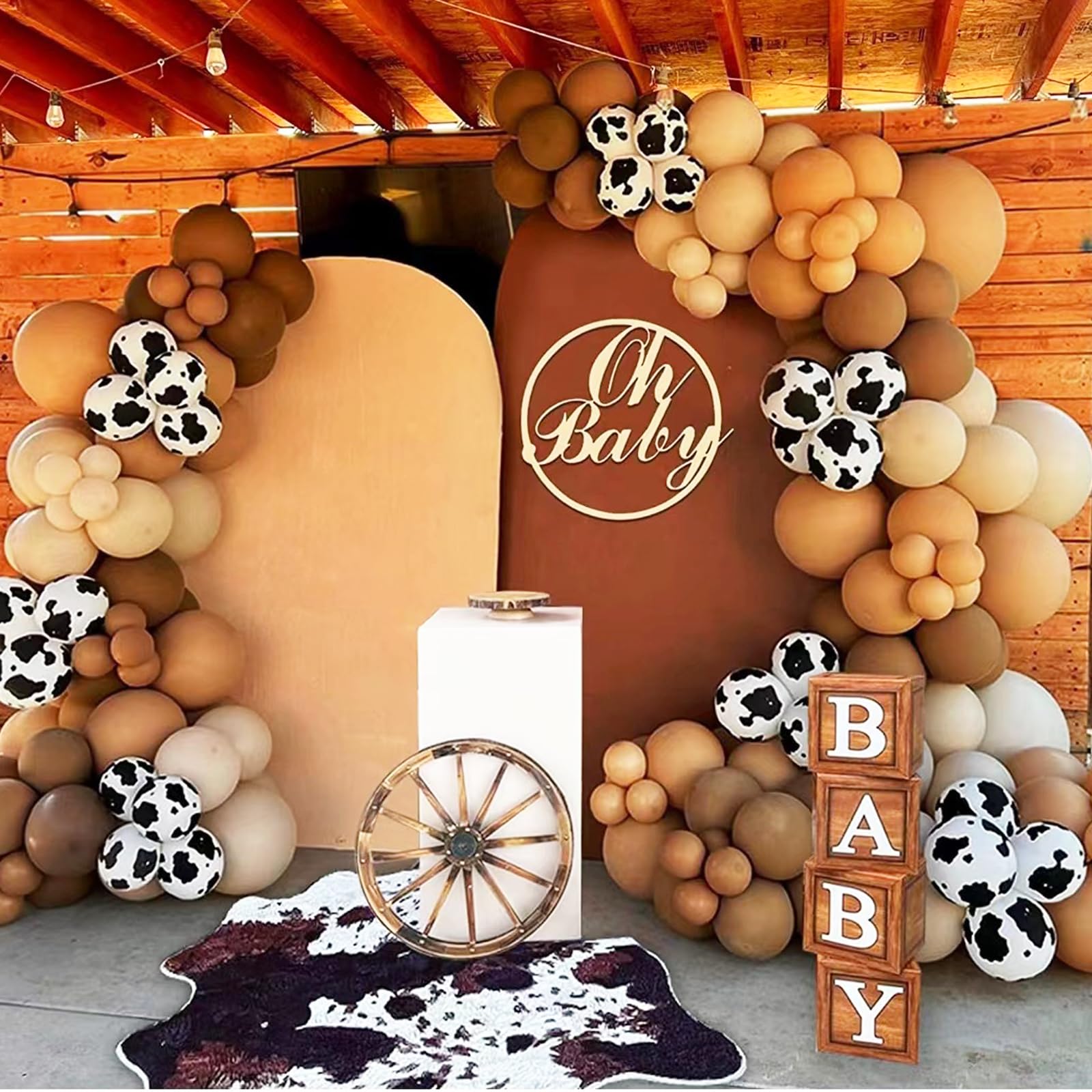 Amazon.com: 158Pcs Cow Balloons Arch Kit with Brown Cow Print Balloon ...