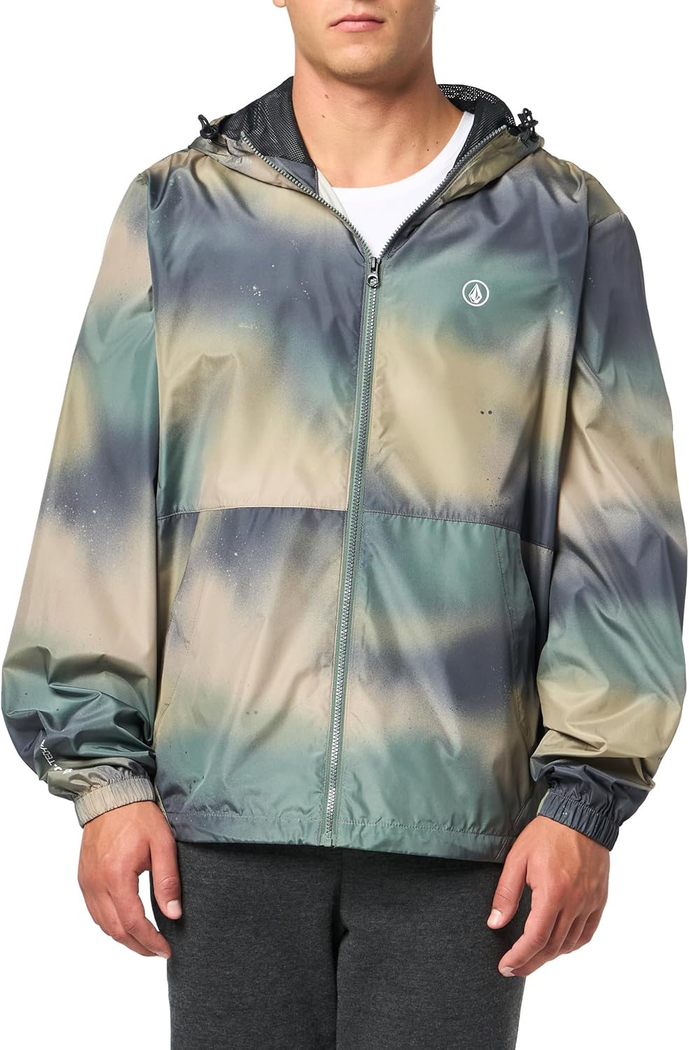 Volcom Men's Phase 91 Hooded Water Resistant Windbreaker Jacket at ...