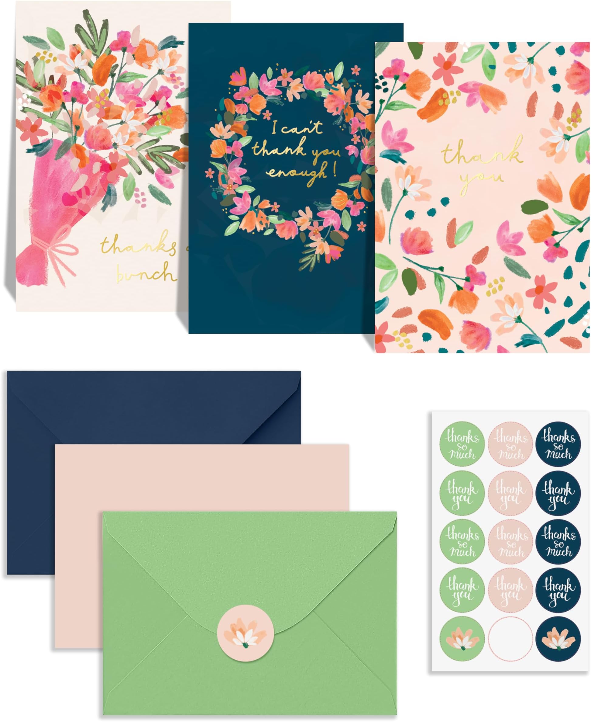 Amazon.com : CENTRAL 23 Wedding Thank You Cards Pack - 3 Assorted ...