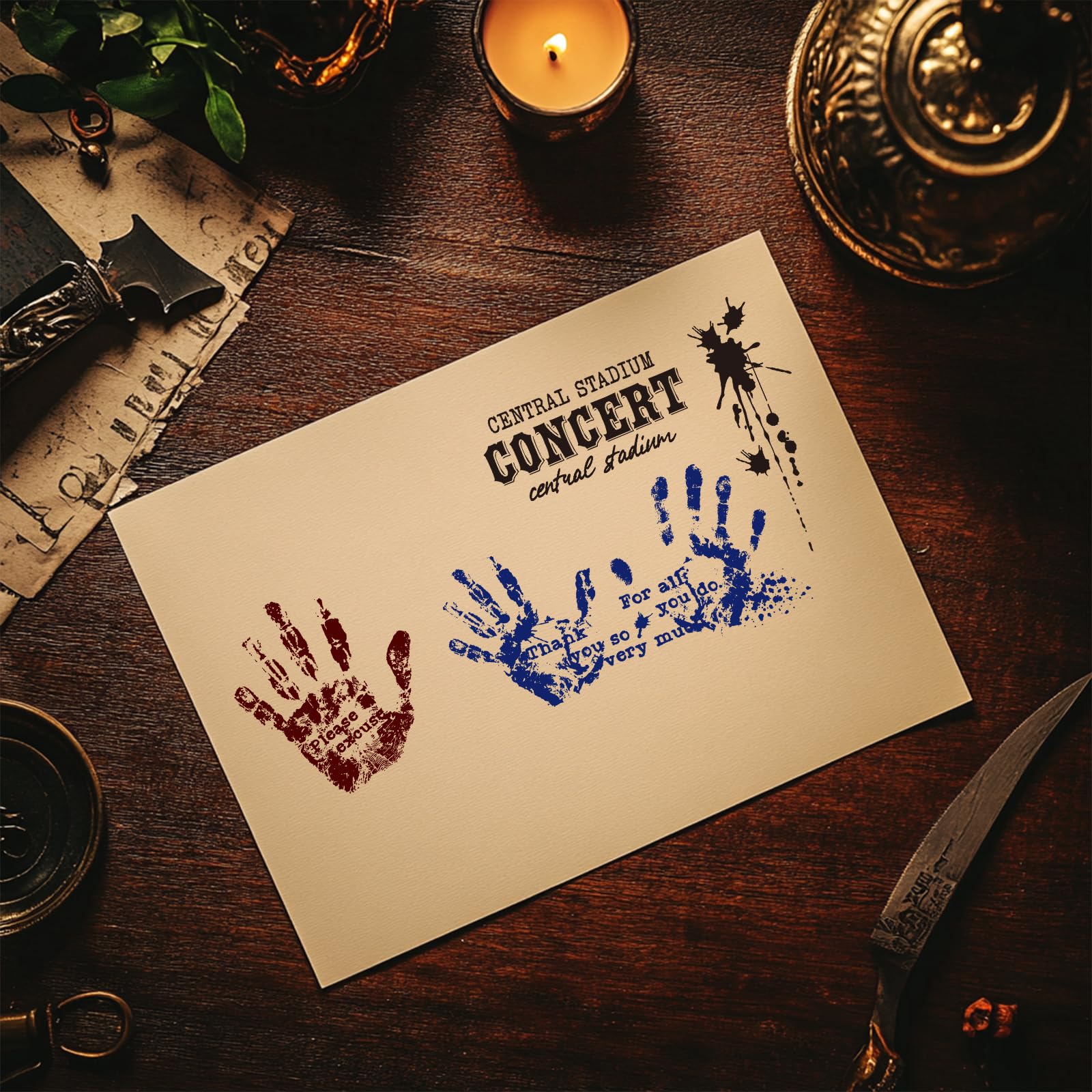 Snapklik.com : Vintage Handprint Clear Stamps Stain Background Silicone ...