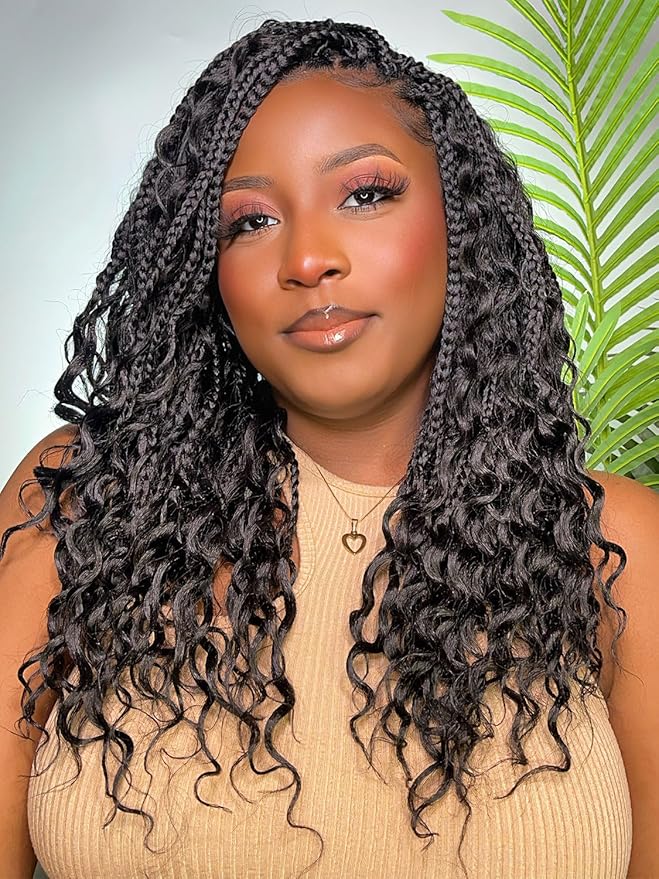 Amazon.com : Goddess Bohemian Crochet Box Braids 14 Inch 7 Packs Boho ...
