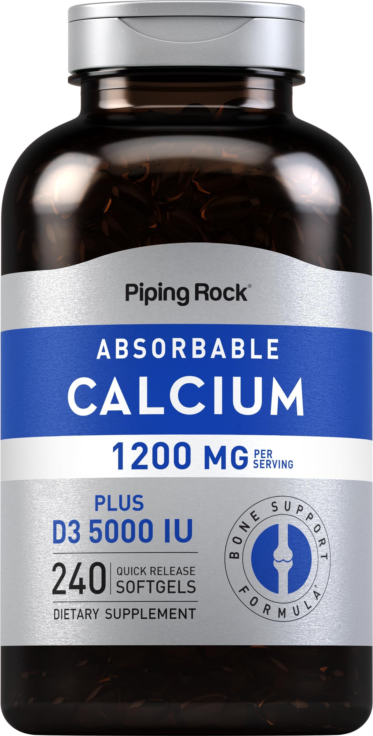 Amazon.com: Piping Rock Calcium 1200 mg with Vitamin D3 | 240 Softgels ...