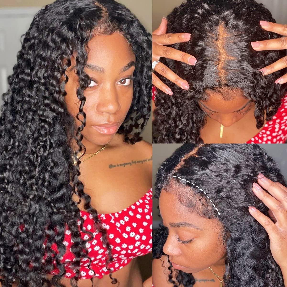 Amazon.com : 180% Density Kinky Curly Edges Hairline 13X6 Lace Front ...