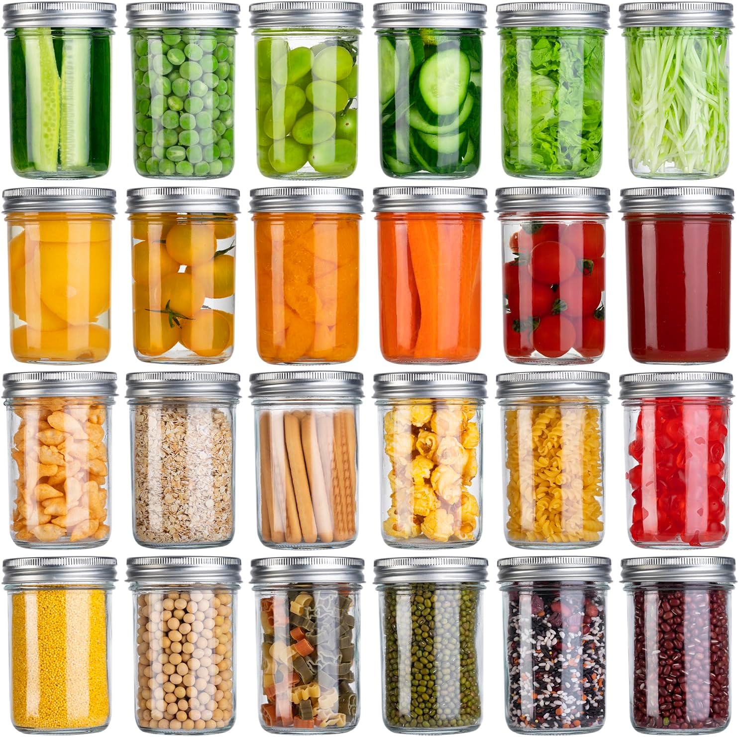 Amazon.com: SKOCHE Mason Jars 8 oz, Small Canning Jars 24-Pack 8 Ounce ...