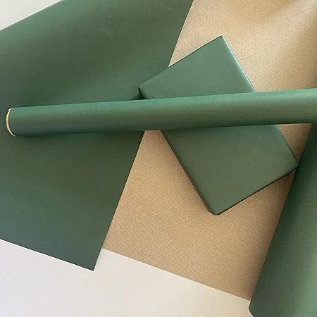 Natural Kraft Green Gift Wrapping Paper (5 metres (rolled)) : Amazon.co ...