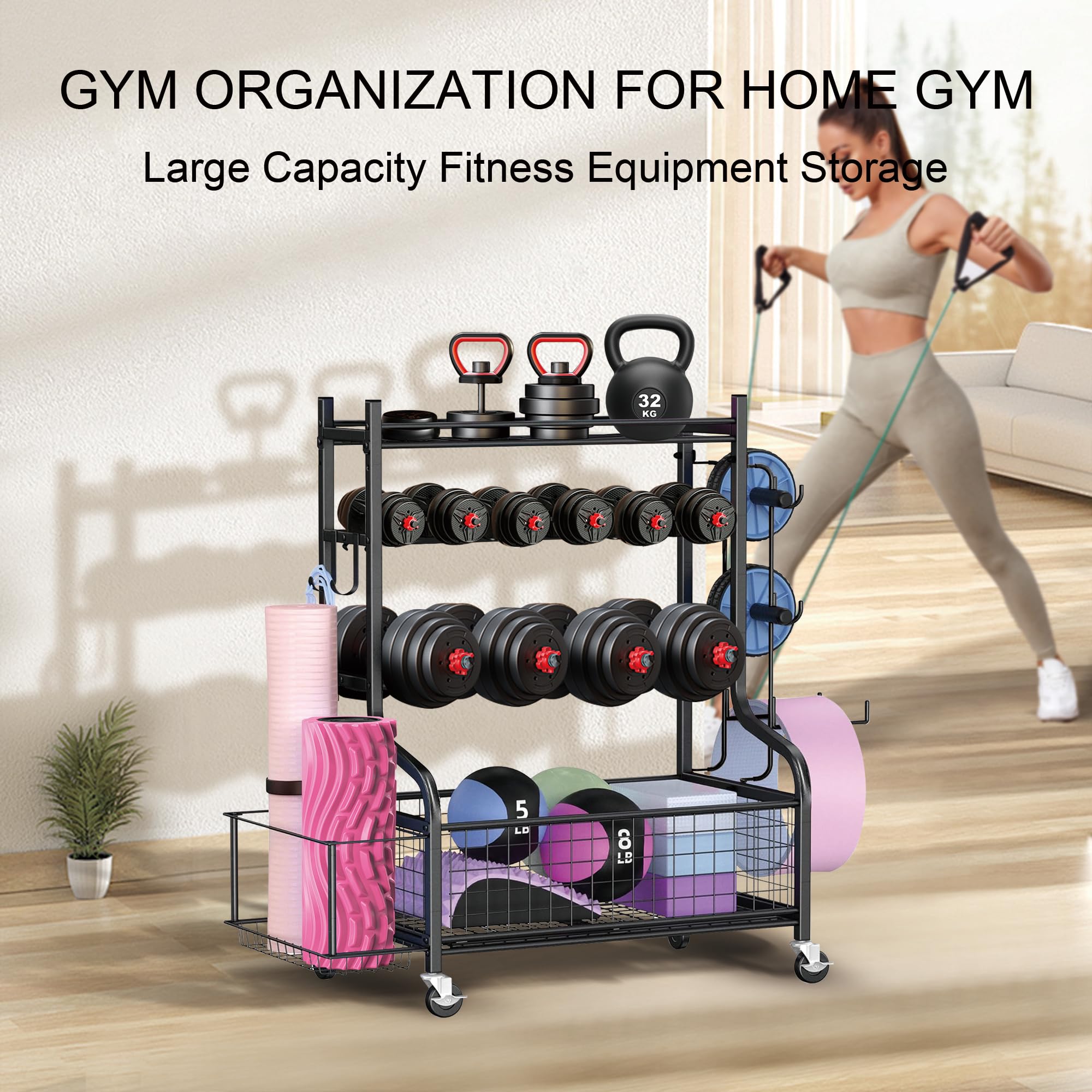 Dumbbell Rack, Gym Rack For Home Gym, Suitable For Dumbbells ...