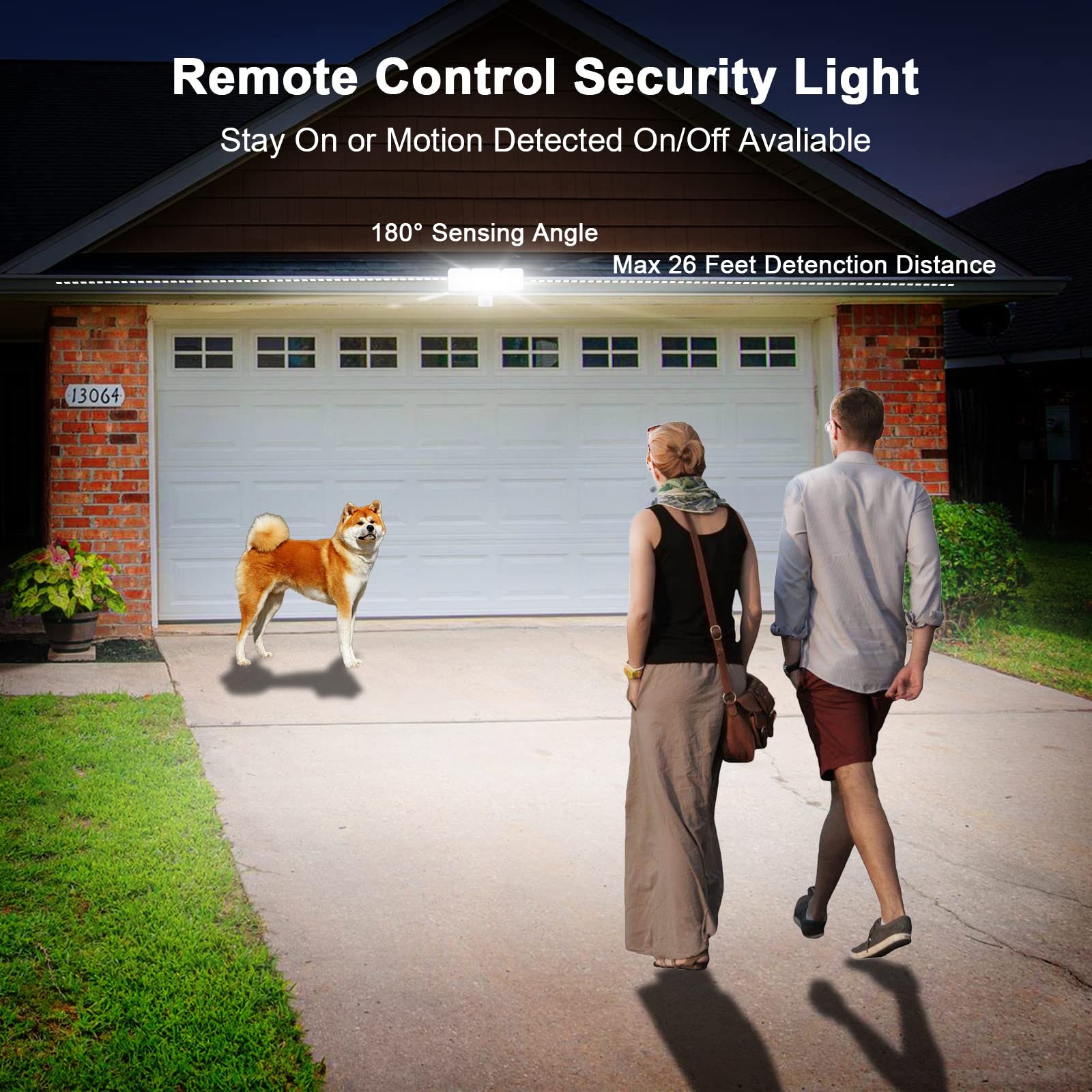 EMANER Outdoor Security Floodlight Waterproof, Remote Control, Motion ...