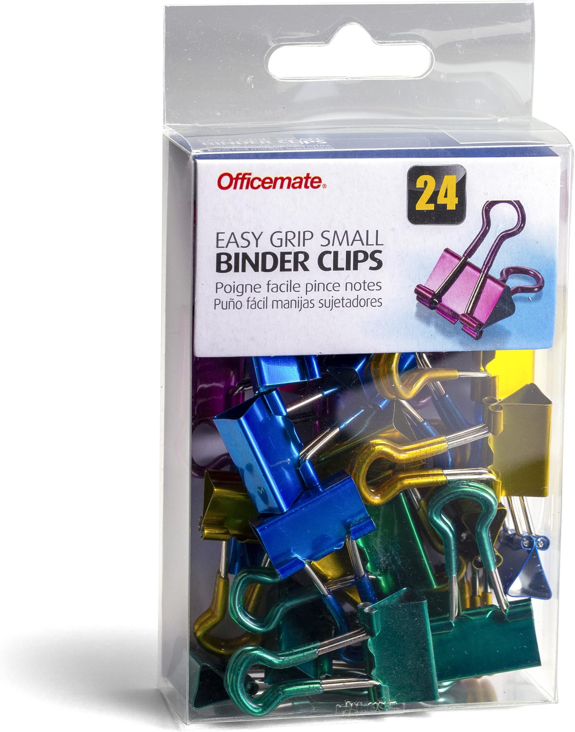 OfficemateOIC Small Easy Grip Metallic Binder Clips, Pack of 24 ...