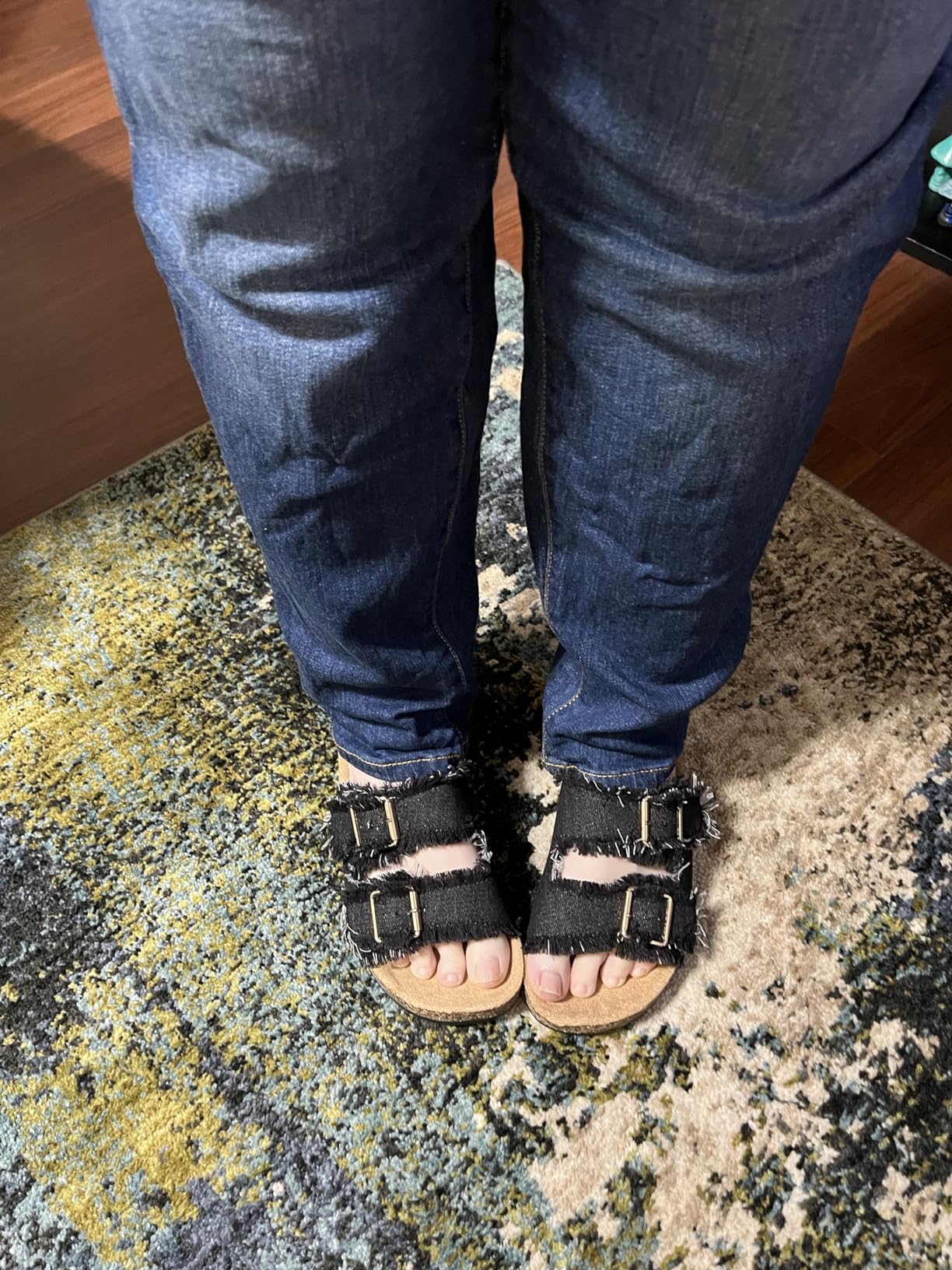 Amazon.com | Roxoni Women's Comfort Flat Sandals Double Buckle ...