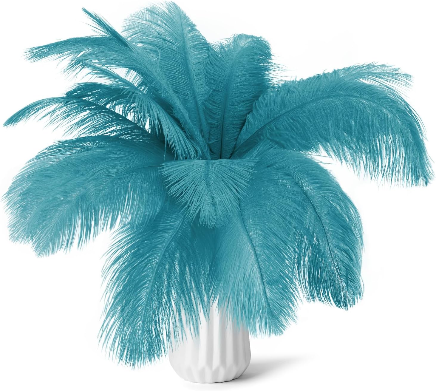 Amazon.com: 80pcs 15-17 inches (38-43 cm) Peacock Blue Natural Bulk ...