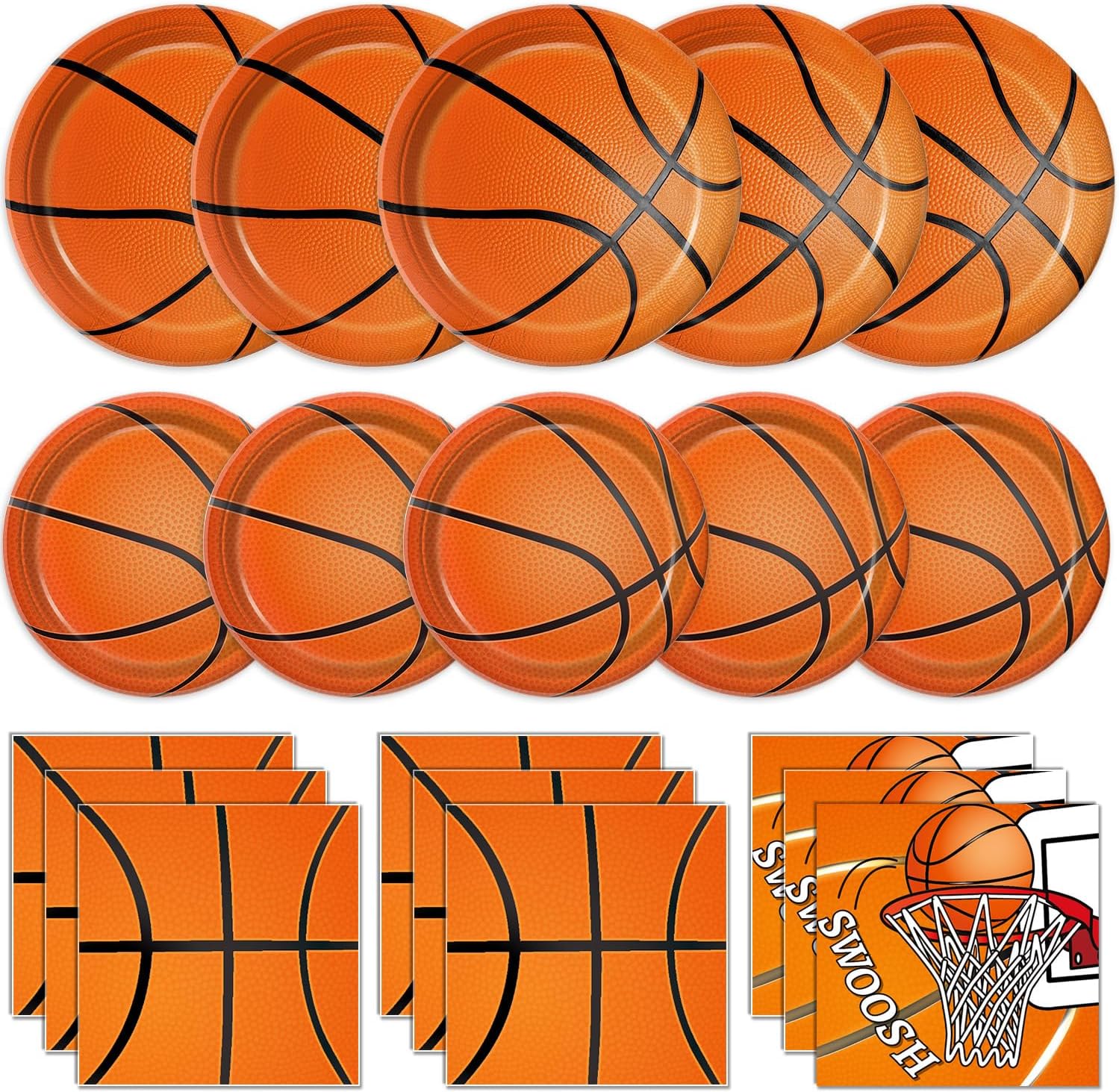 Amazon.com: Oigco 60 Pcs Basketball Plates and Napkins Party Supplies ...
