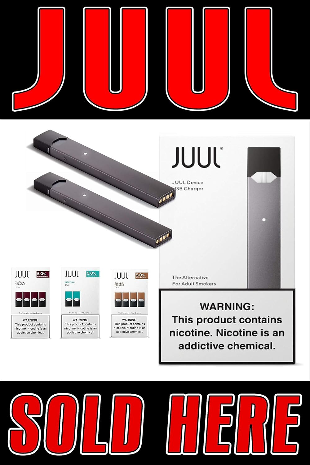JUUL Sold here 24"x36" Advertising Poster Sign - Start Your Advertising ...