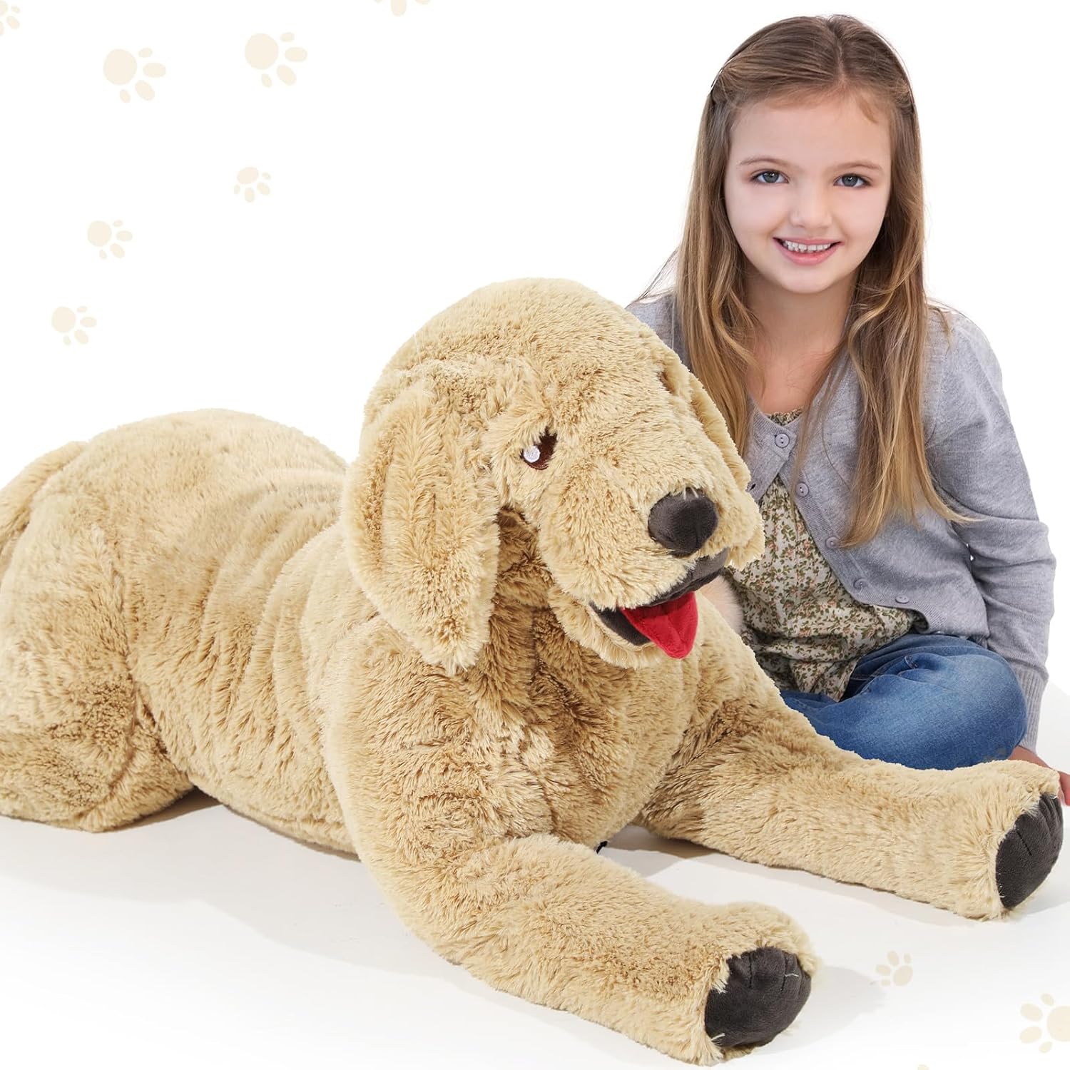 Geosar Giant Dog Stuffed Animals Fluffy Labrador Large Stuffed Dog ...