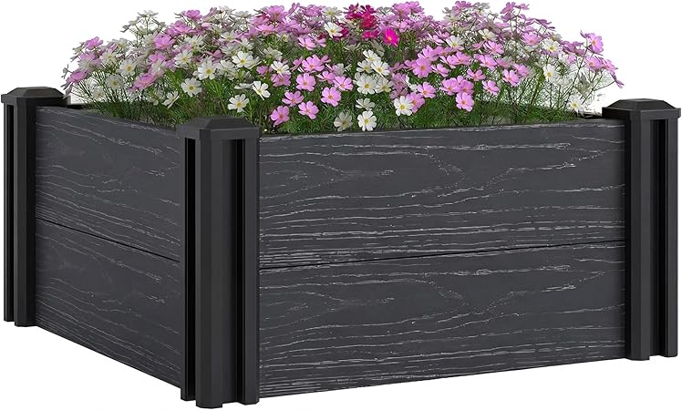 Outsunny Vinyl Raised Garden Bed Kit, 2 x 2 x 1ft Modular Elevated ...