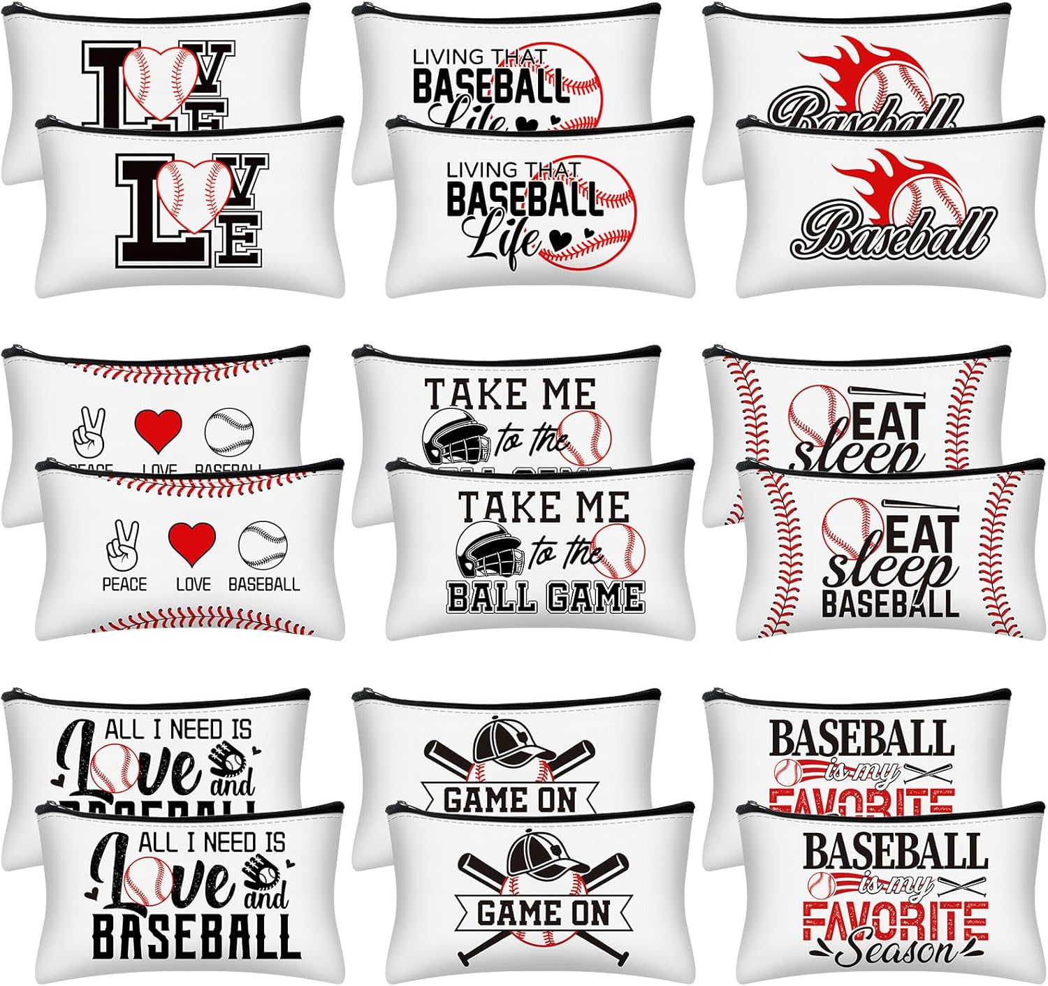 Amazon.com: SilTriangle 18 Pcs Baseball Makeup Bags Baseball Gifts ...