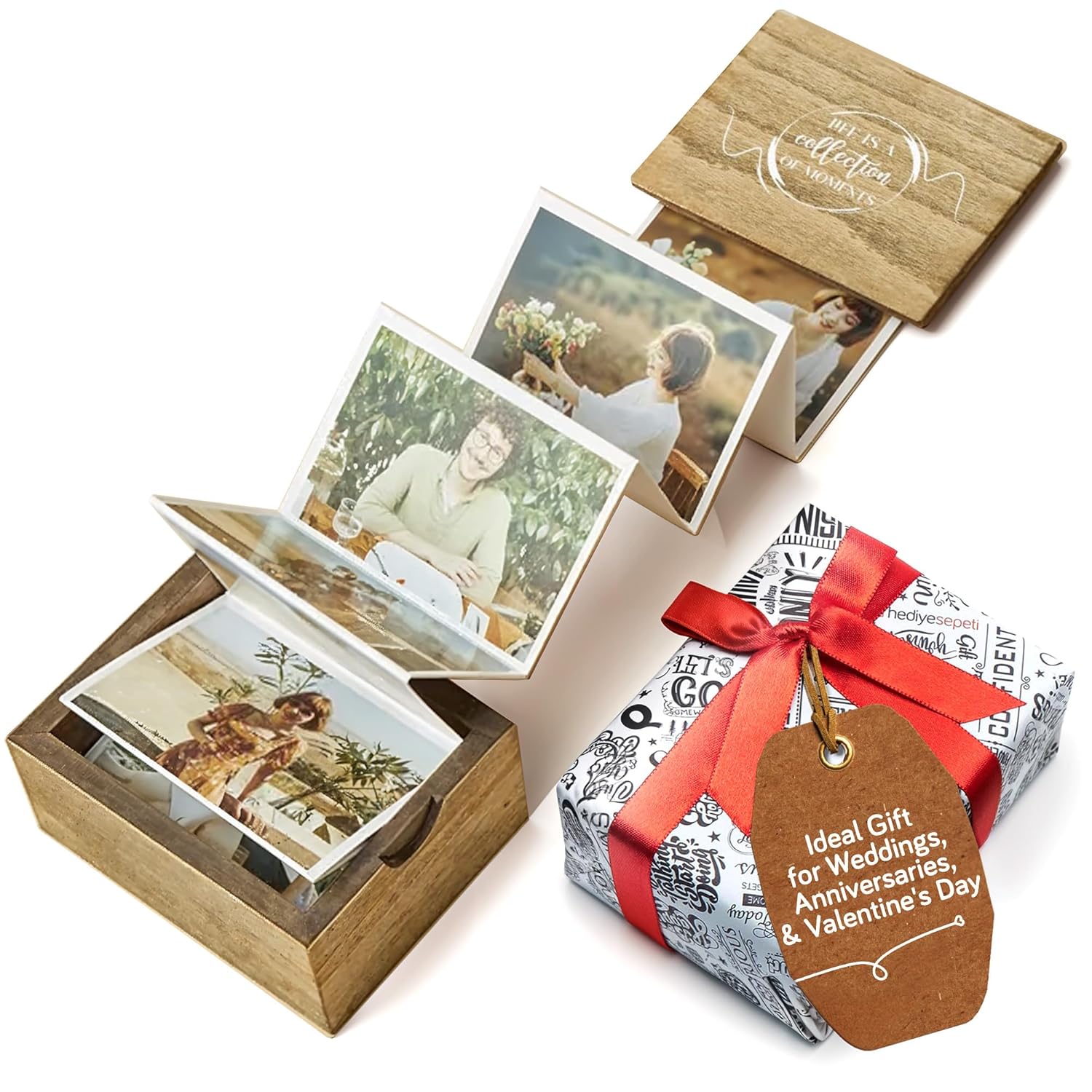 Amazon.com: udelf Personalized Wooden Photo Box Gift with Accordion ...
