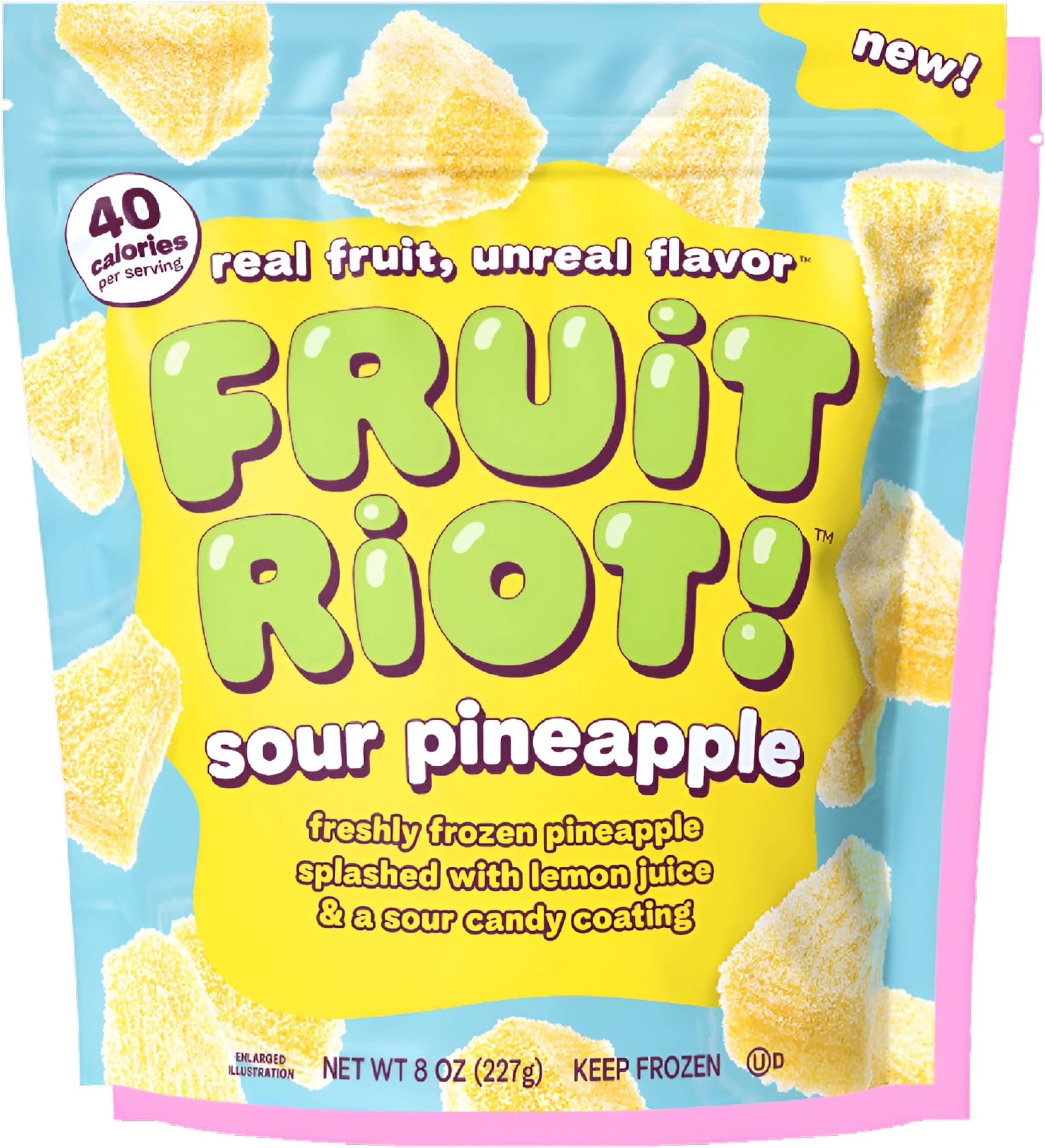 Amazon.com: FRUIT RIOT! Sour Candy Pineapple, 8oz (Frozen) : Grocery ...