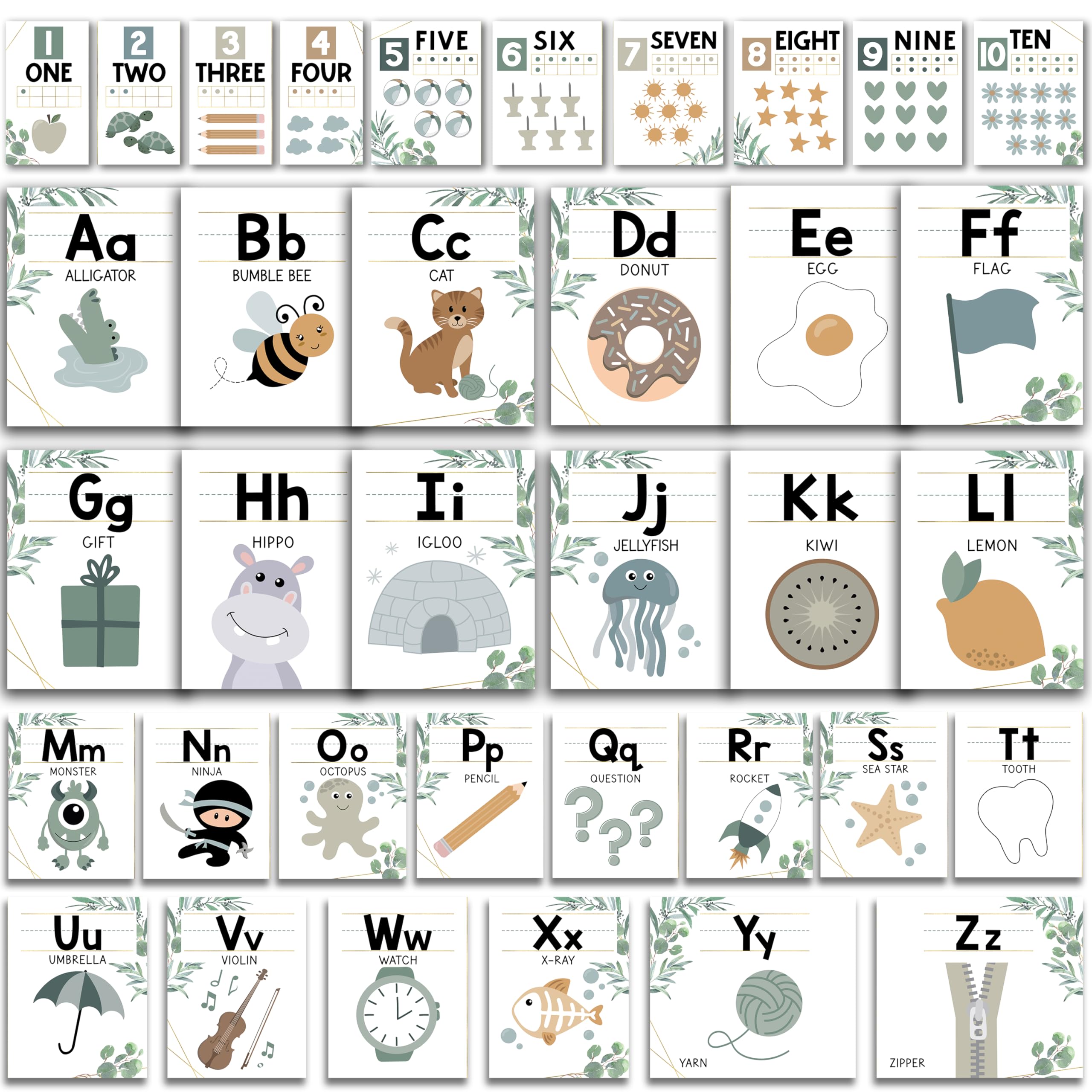 Hadley Designs Alphabet For Classroom Wall Abc Letters And Numbers ...