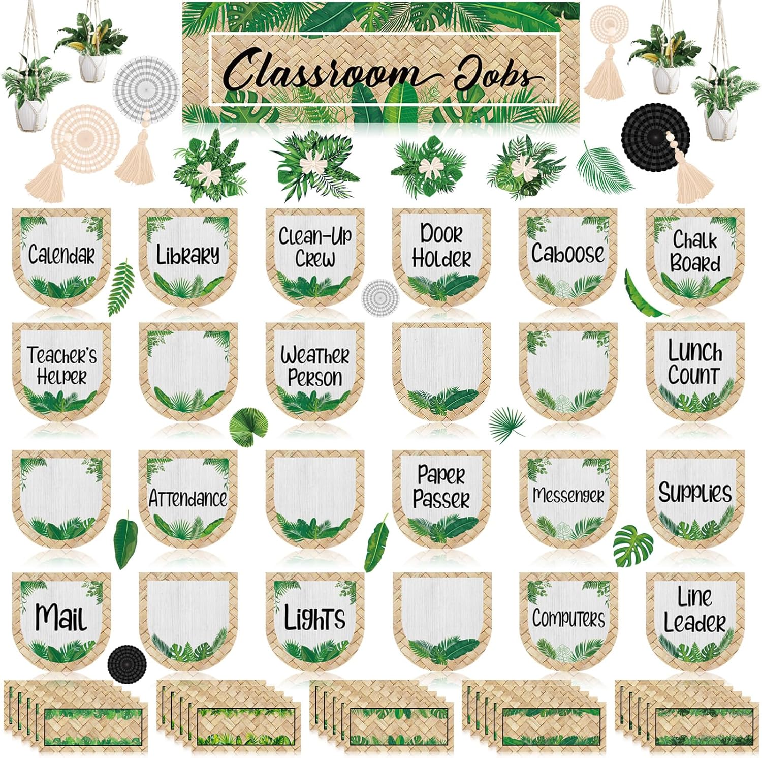 Seajan 101 Pcs Classroom Jobs Chart Bulletin Board Sets Eucalyptus ...