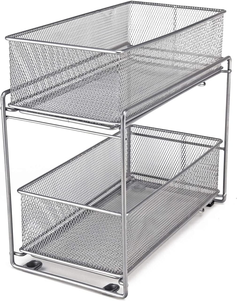 Amazon.com: Simple Houseware Stackable 2 Tier Sliding Basket Organizer ...