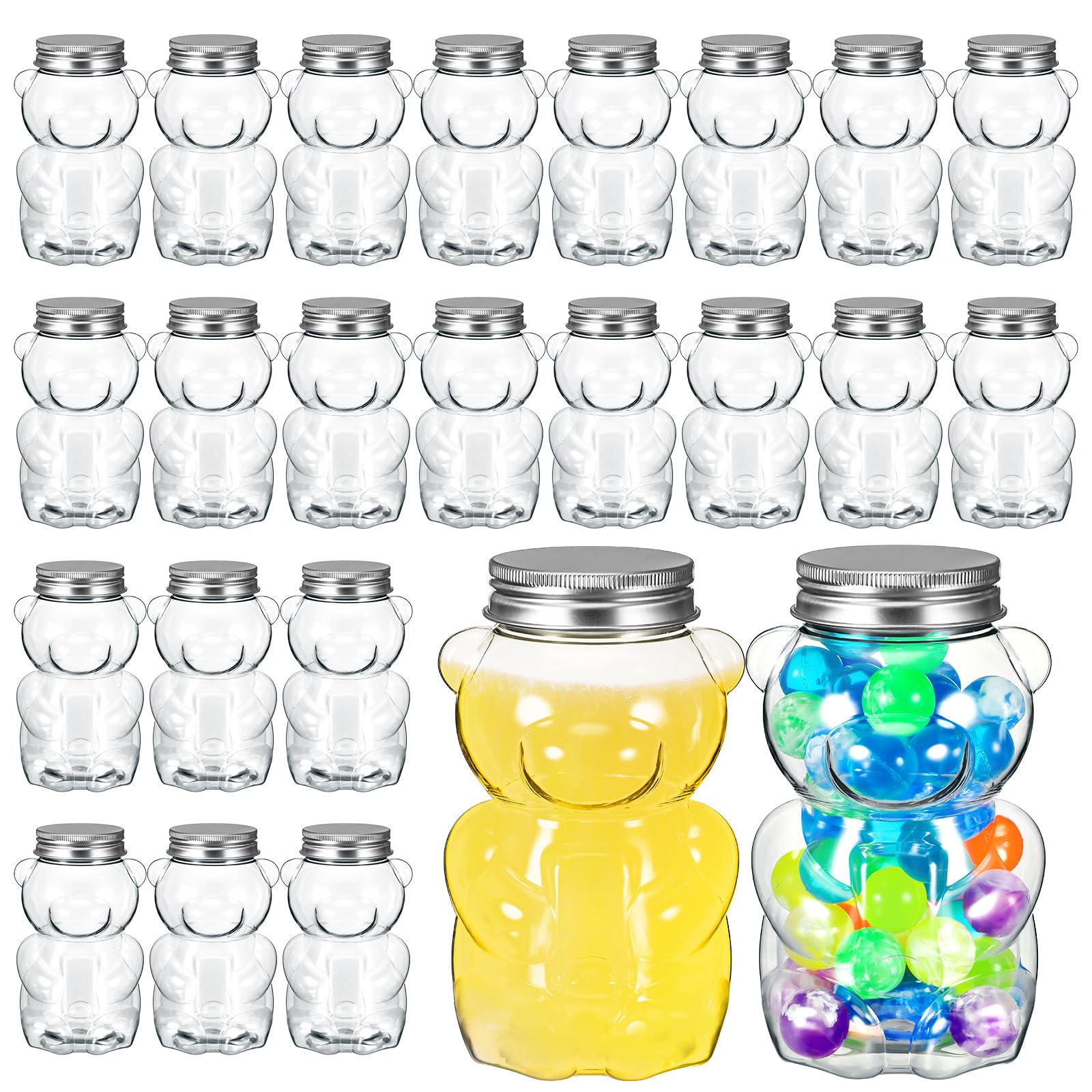 Mumufymumufy 24 Pcs Bear Plastic Jar Empty Bear Shaped Bottle ...