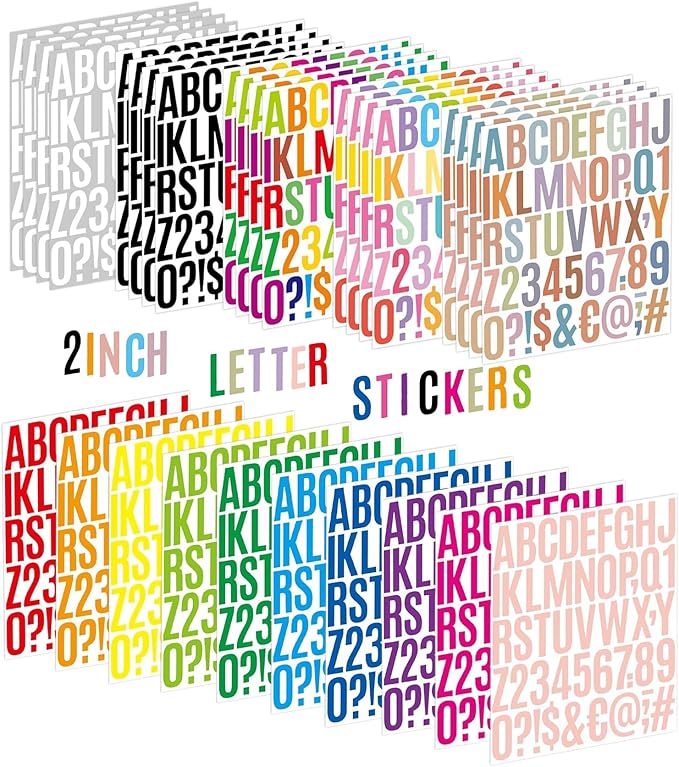 Amazon.com: Alphabet Stickers - 1500 PCS Large Letter & Number Stickers ...