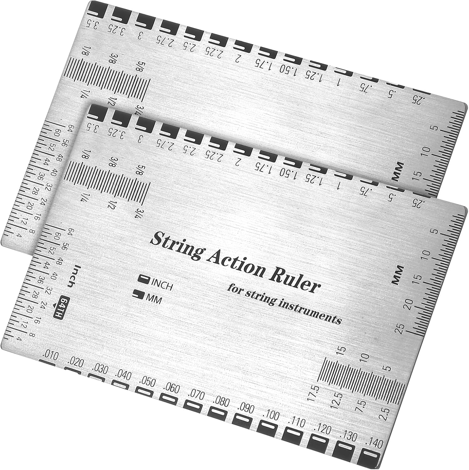 Amazon.com: Qianyu 2 Pcs Guitar String Action Gauge Ruler Stainless ...