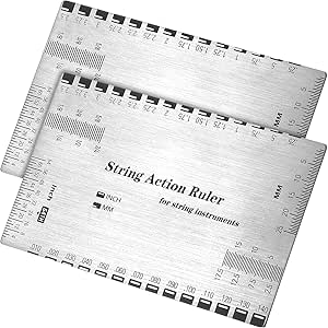 Amazon.com: Qianyu 2 Pcs Guitar String Action Gauge Ruler Stainless ...