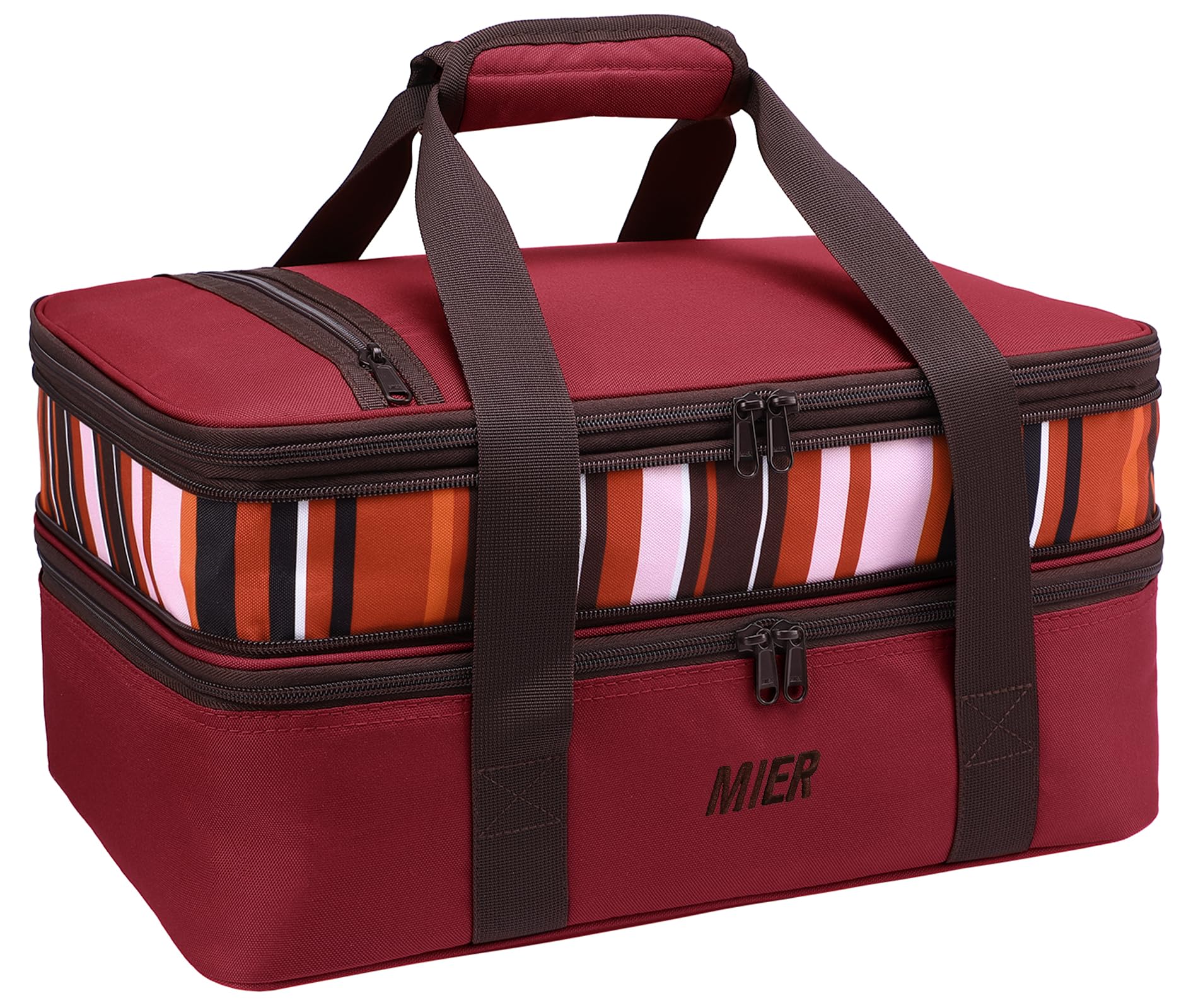 Amazon.com: MIER Insulated Double Casserole Carrier Thermal Lunch Tote ...
