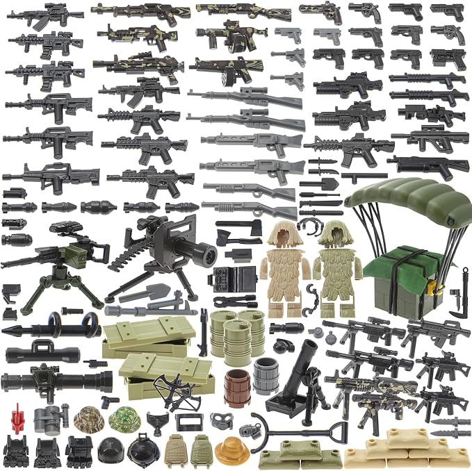 BrickBounty 180 pcs Weapons Toys Machine-Guns-Rifles for Major Brands ...