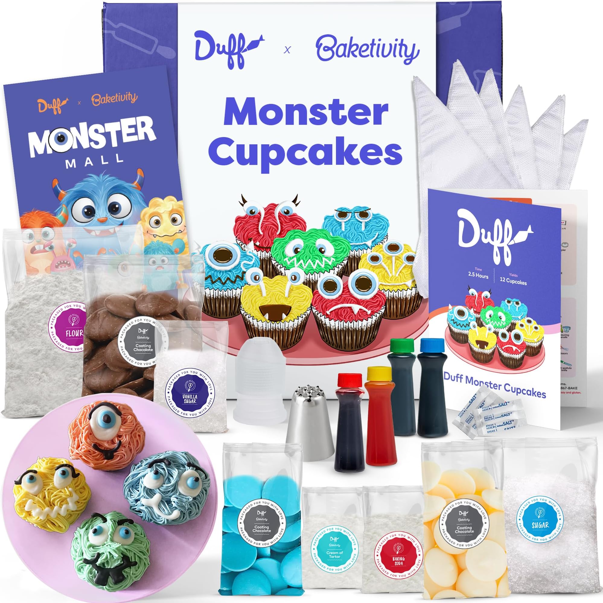Amazon.com: Baketivity x Duff Goldman Monster Cupcakes Kit - Kids ...