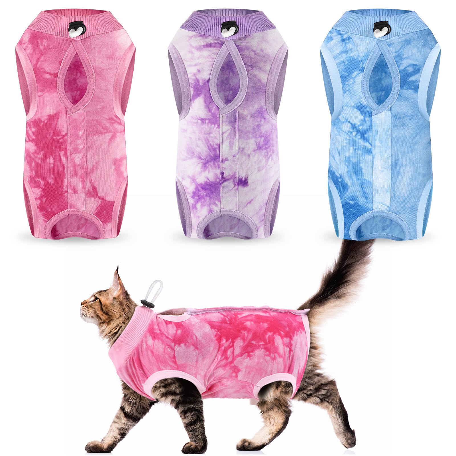 Amazon.com : Nuanchu 3 Pieces Cat Recovery Suit Kitten Recovery Suit E ...