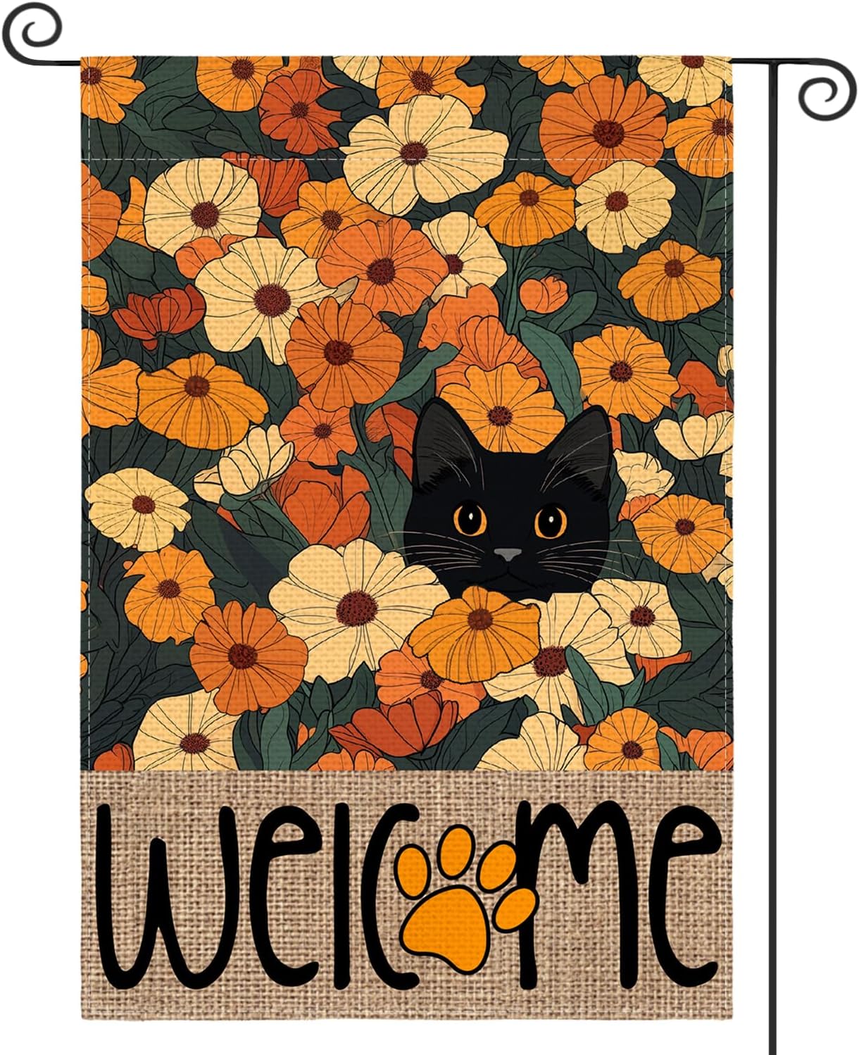 Amazon.com : DLZDN Sunflower Cat Garden Flag Summer Tuxedo Cat Garden ...