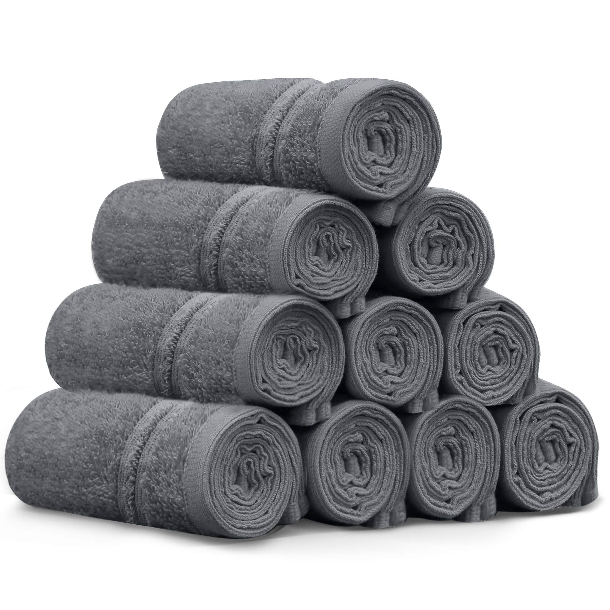 LINENOVA 100% Cotton Face Washer Towel (10 Pack) - Ultra-Soft, 500GSM ...