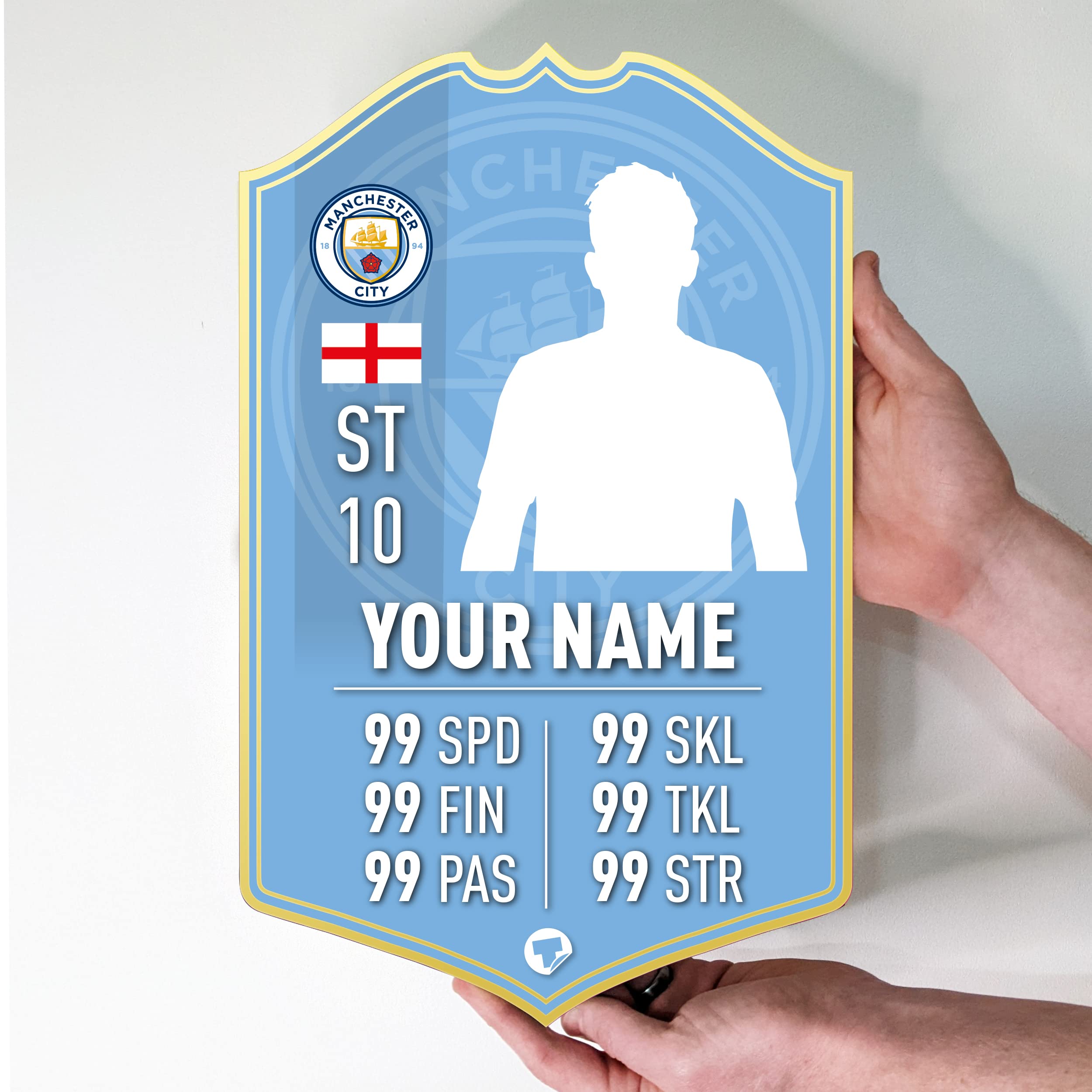 Themed Manchester City Gift Personalised Football Stats Card Customised ...