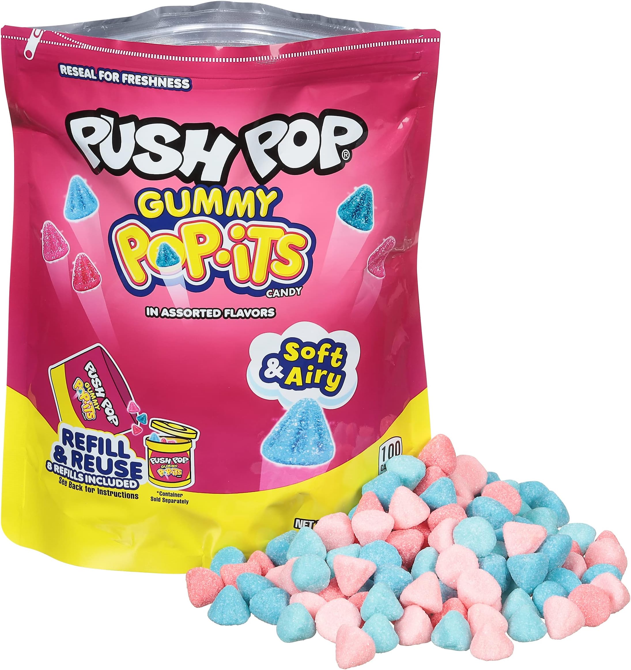 Amazon.com: Push Pop Pop-Its Chewy Candy Gummies, 1 lb Refill Bag Gummy ...