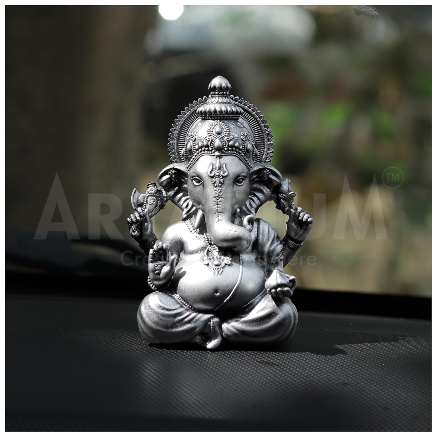 Buy Artarium Car Dashboard Resin Vighnaharta Ganesha Idol Home Decor ...