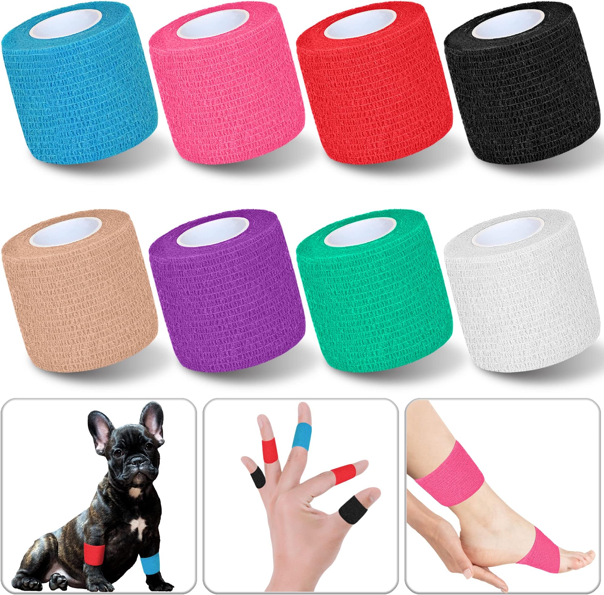 Amazon.com: YesBes 12 Pack Self Adhesive Bandage Wrap, 2" X 5 Yards ...