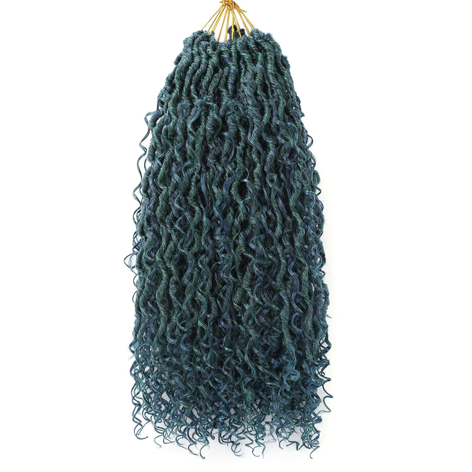 Amazon.com : Goddess Locs Crochet Hair Blue&Green Mixed Color, 18 Inch ...